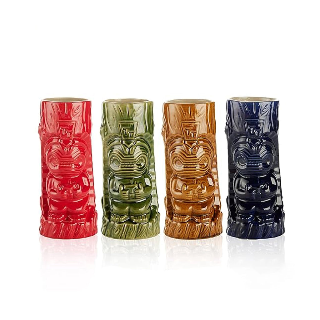 Ceramic Hawaiian Tiki Glasses - Set of 4 – Chips Liquor