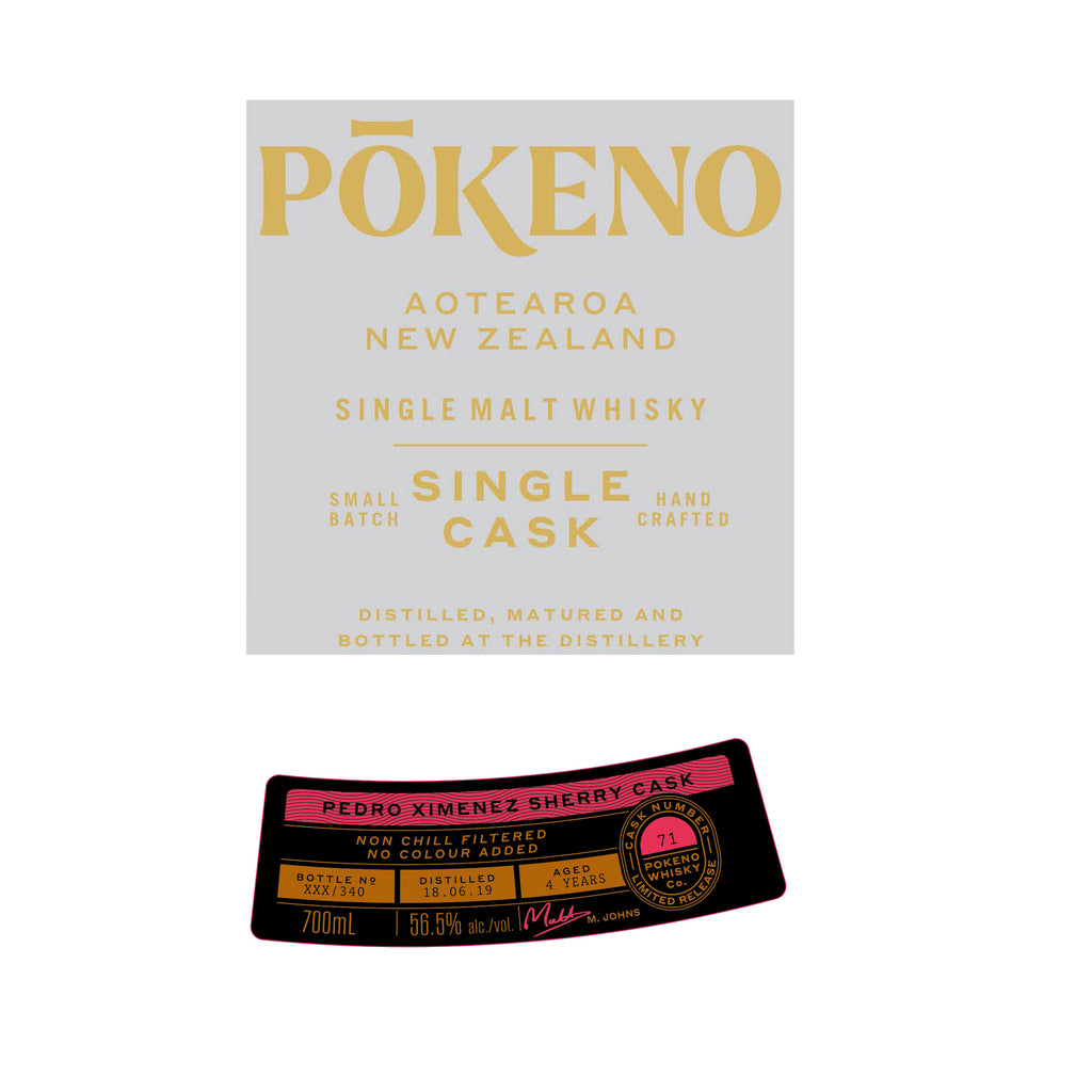 Pokeno Whisky Company 4 Years Old Cask No. 71 PX Sherry Cask Single Ca ...